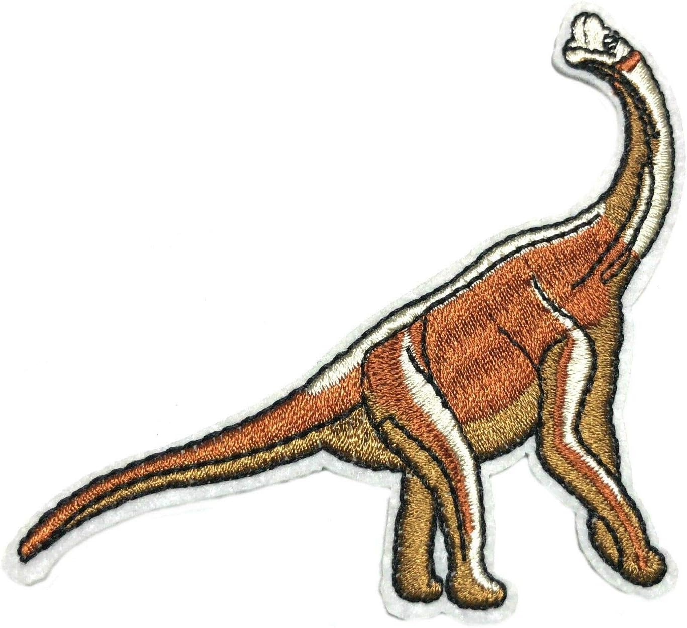 Amazon.com: Brachiosaurus Dinosaur Embroidered Applique Patch - White ...