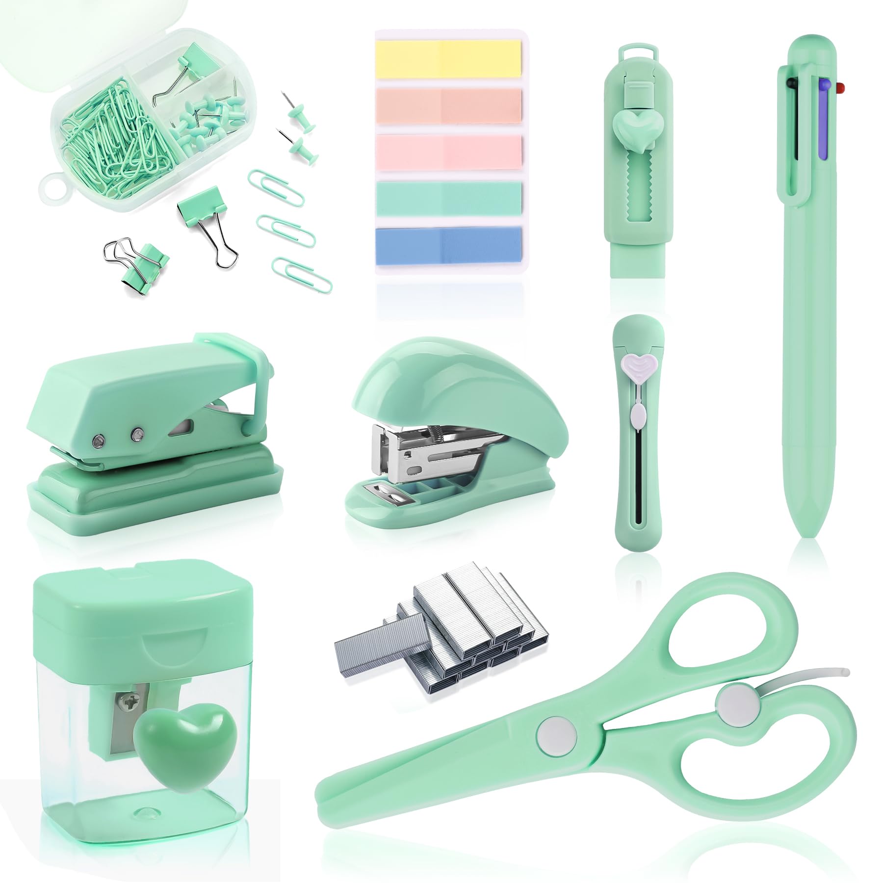 Amazon.com : Green Mini Office Supply Kit Mini School Supplies Desk ...