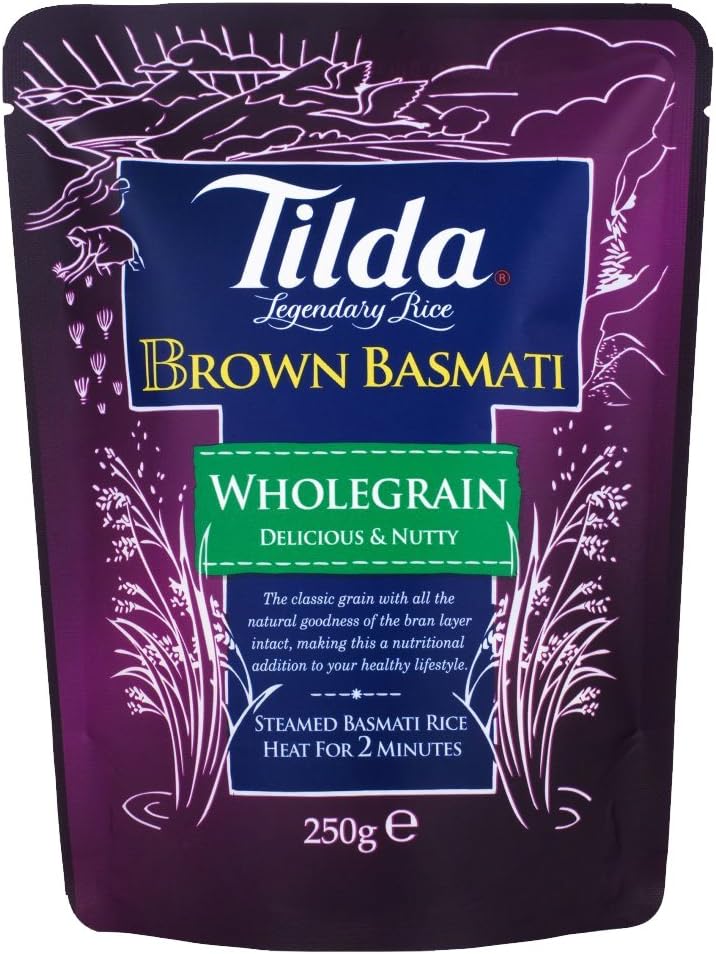 Tilda Steamed Wholegrain Brown Basmati Rice 250g : Amazon.co.uk: Grocery