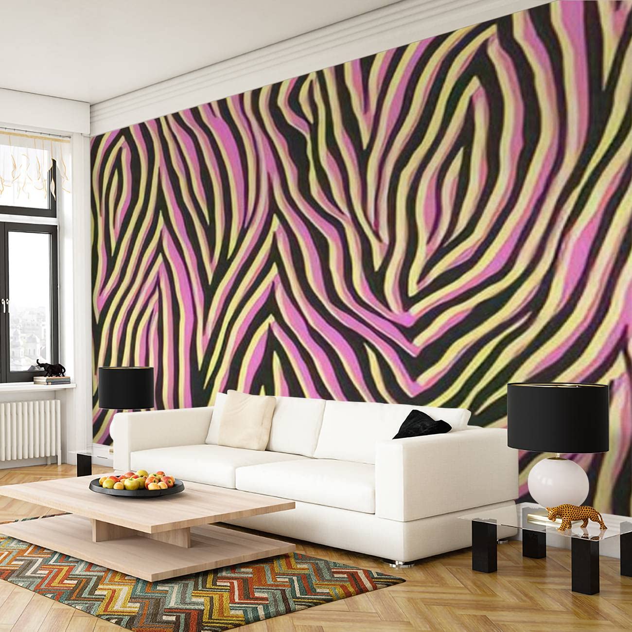 Pink And Black Zebra Print Wallpaper