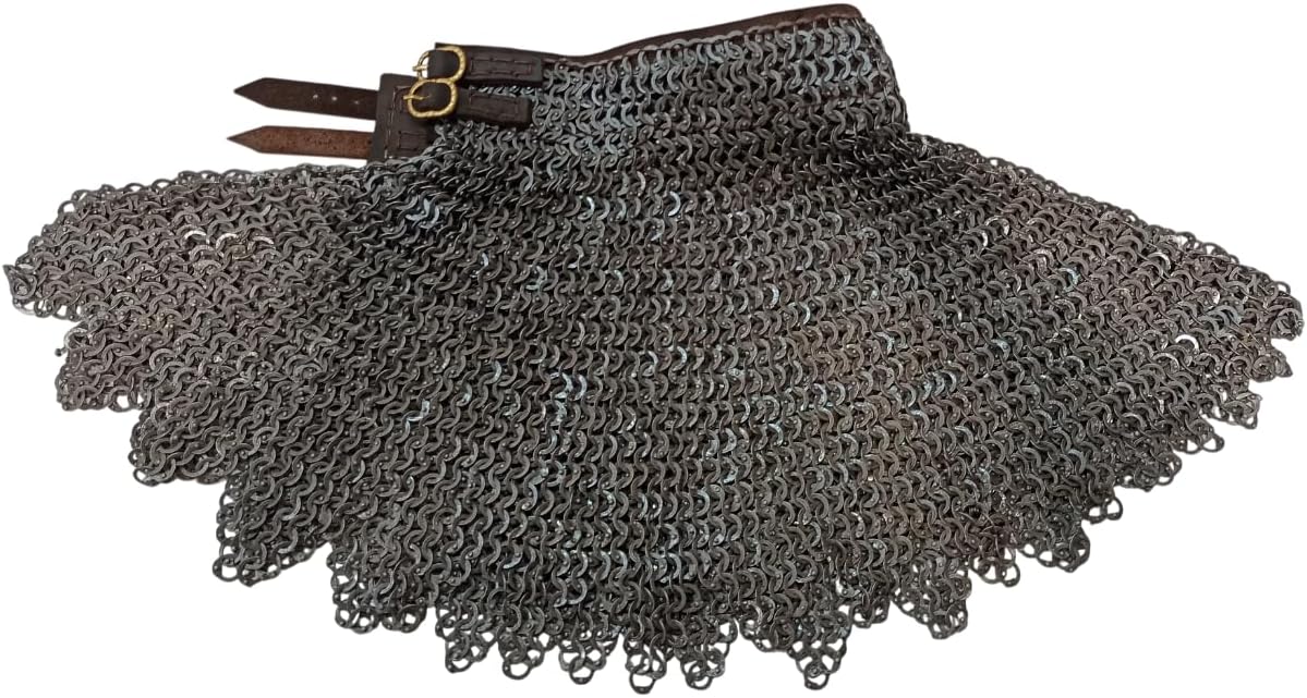 Amazon.com: 9mm Mild Steel Riveted Chainmail Collar/Gorget, Flat Ring ...