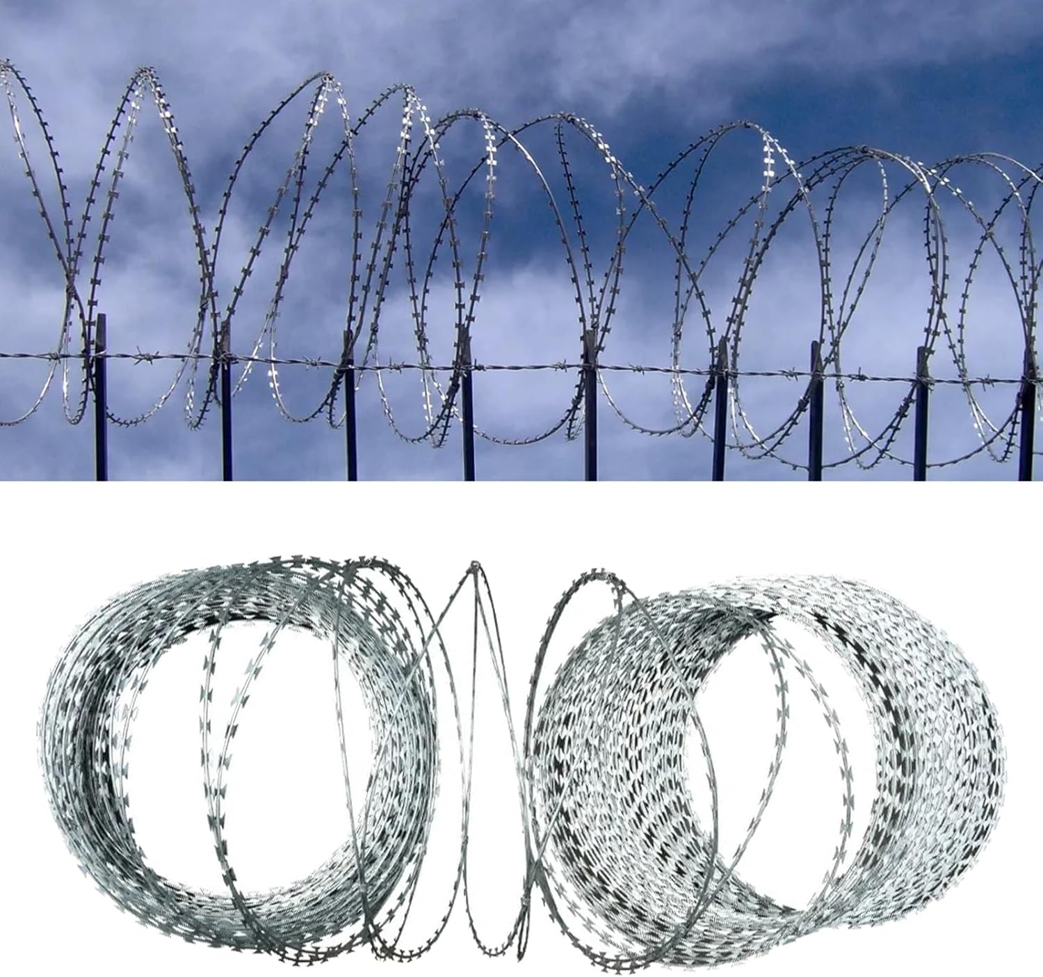 Amazon.com: Razor Wire for Top of Wall, 30ft 50ft 100ft 150ft 200ft ...