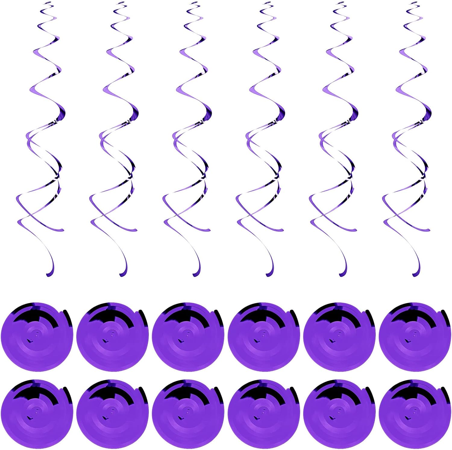 Hanging Swirl Decorations, 12 Rolls Purple Swirls Ceiling Party ...