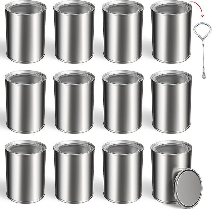 Amazon.com: 12PCS Empty Paint Cans with Lids, 1 Quart Metal Unlined ...