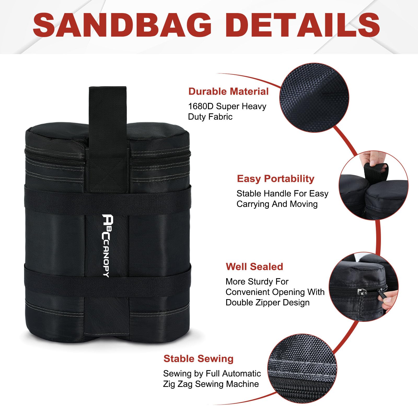 Snapklik.com : ABCCANOPY Canopy Sandbags For Instant Shelters, 140lb