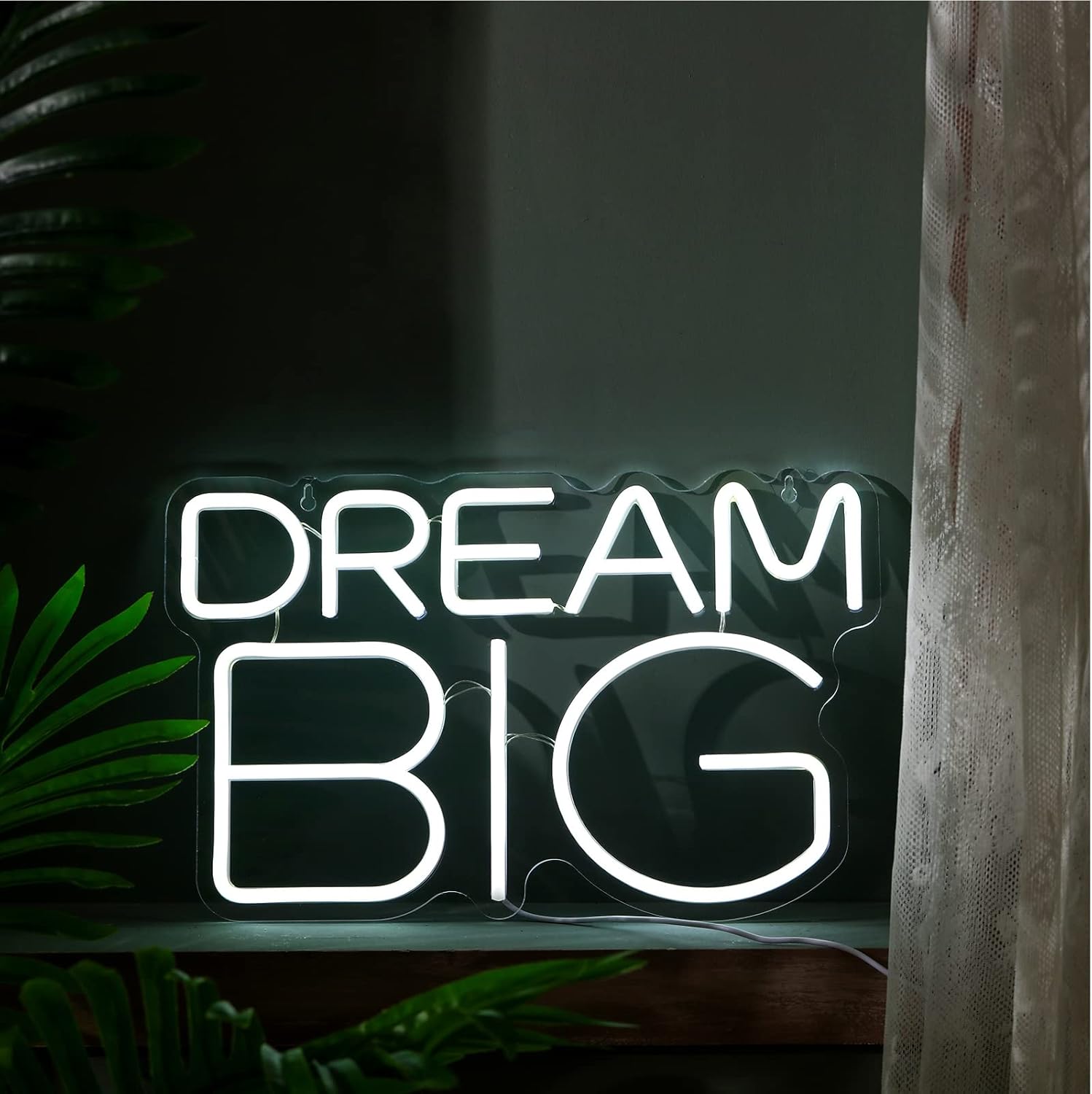 Amazon.com: Dream Big Neon Sign Warm White Letter LED Neon Lights for ...