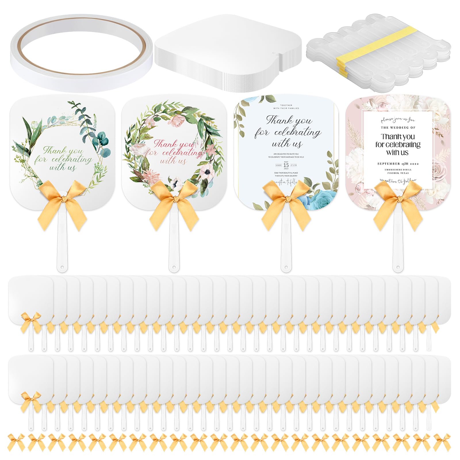 Amazon.com: Vercraft Sublimation Fans Blank Bulk Handheld Set Double ...