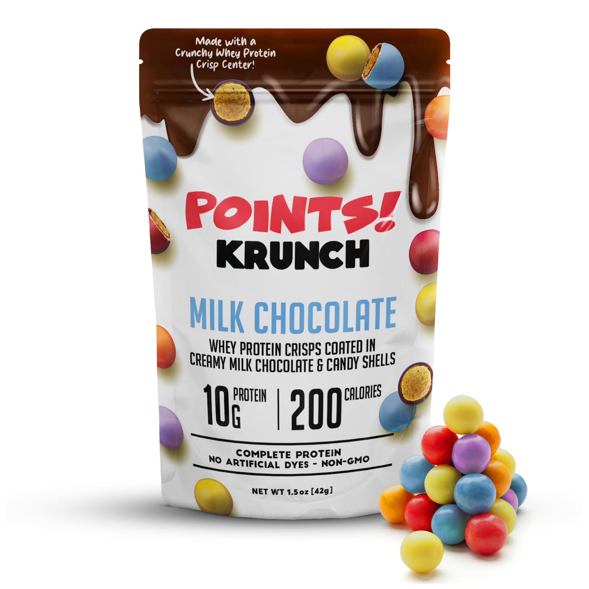 Amazon.com: POINTS! KRUNCH Milk Chocolate High Protein Snack With Whey ...