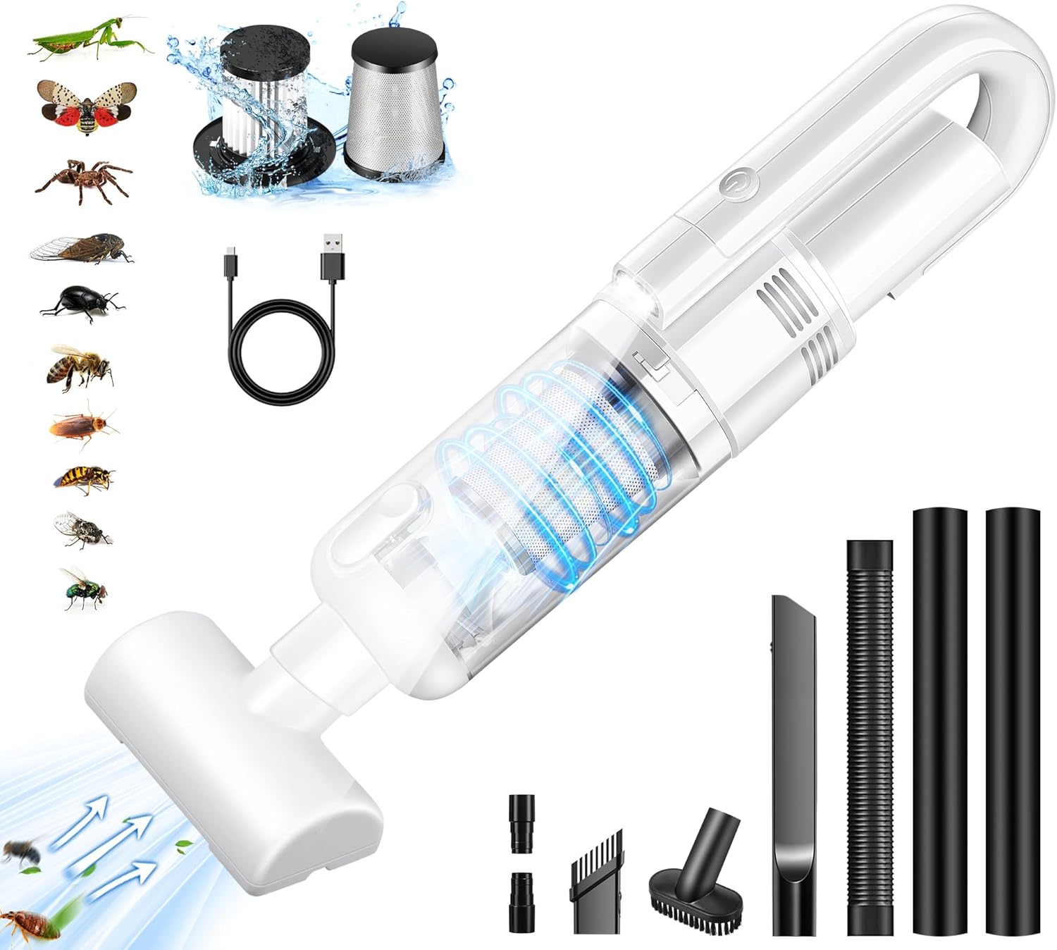 Amazon.com - Upgraded Bug Vacuum & Handheld Vacuum Cordless with 12000 ...