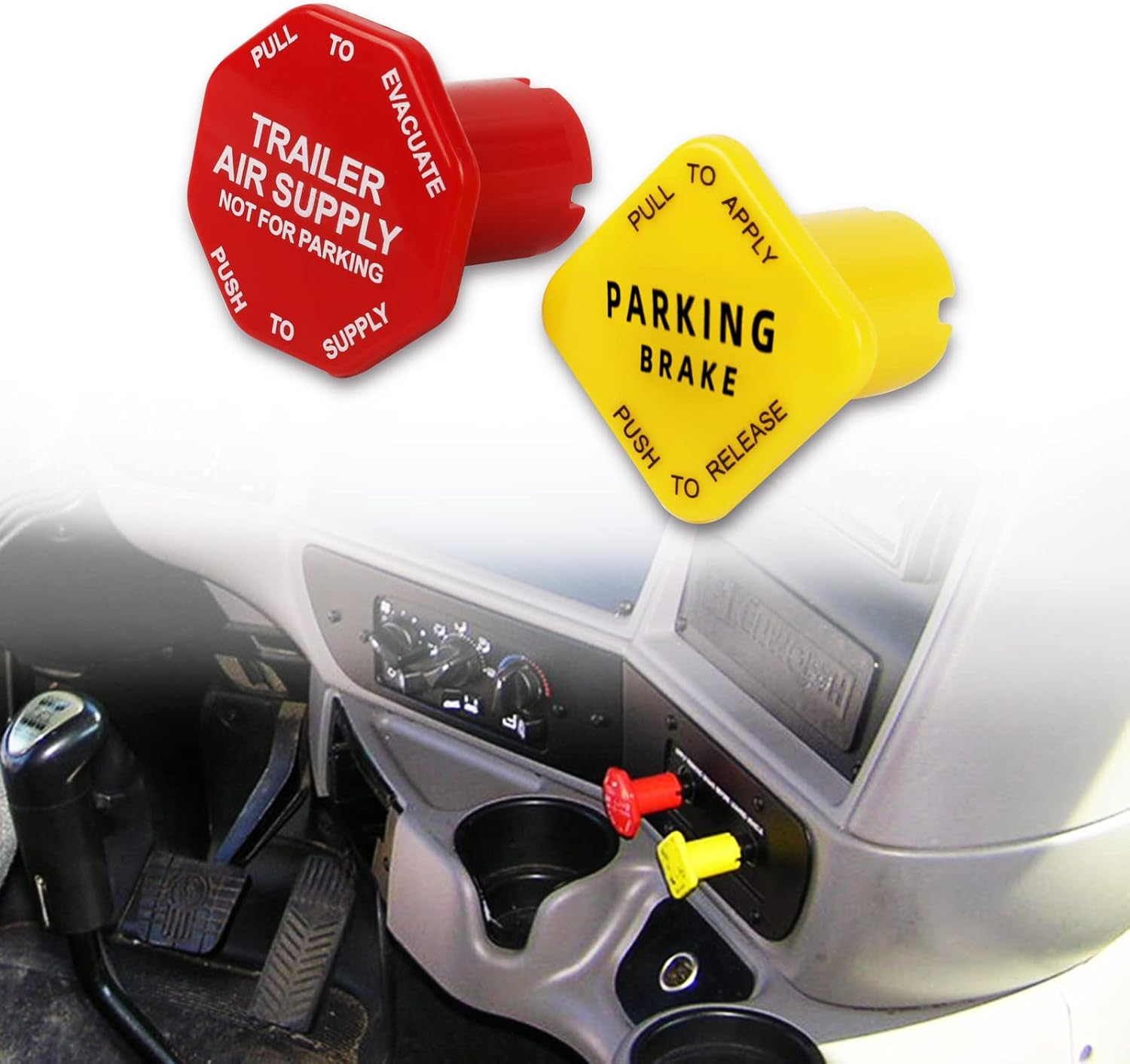 Amazon.com: EIKLIM Parking and Air Brake Knob for Semi Trucks Threaded,Yellow Parking Brake Knob ...