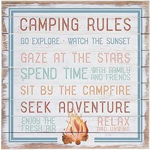 Amazon.com : Wooden Signs With Sayings Camping Rules Sign - Camping ...