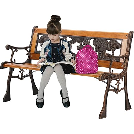 Amazon.com: Outdoor Kid Bench Seating, 32.6" Kids Mini Sized Hardwood ...