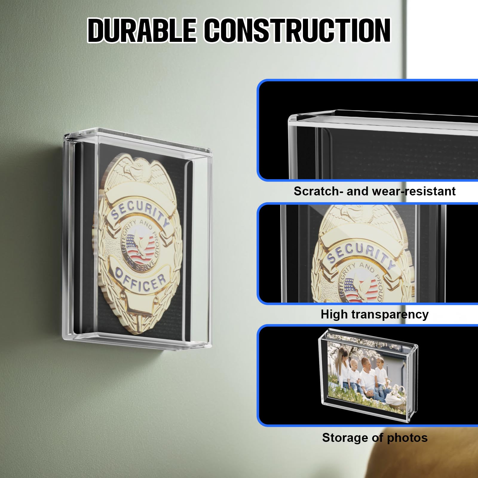 Snapklik.com : Acrylic Badge Display Case, Dustproof Badge Collection ...