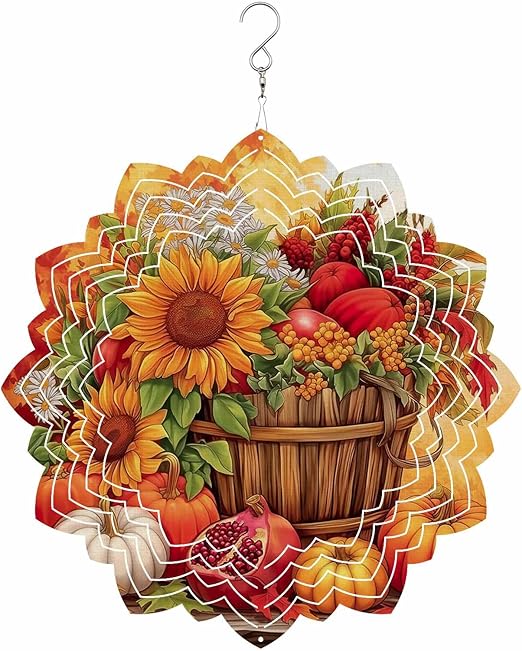 Amazon.com: Fall Orange Wind Spinner for Yard and Garden, Thanksgiving ...