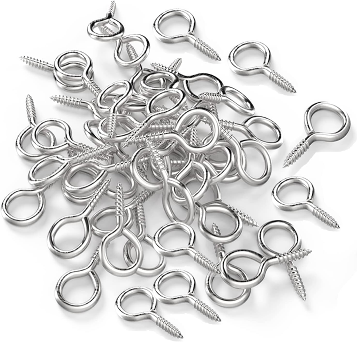 Amazon.com: Dsmile 25-Pack 1/2" Stainless Steel Screw Eye Rings ...