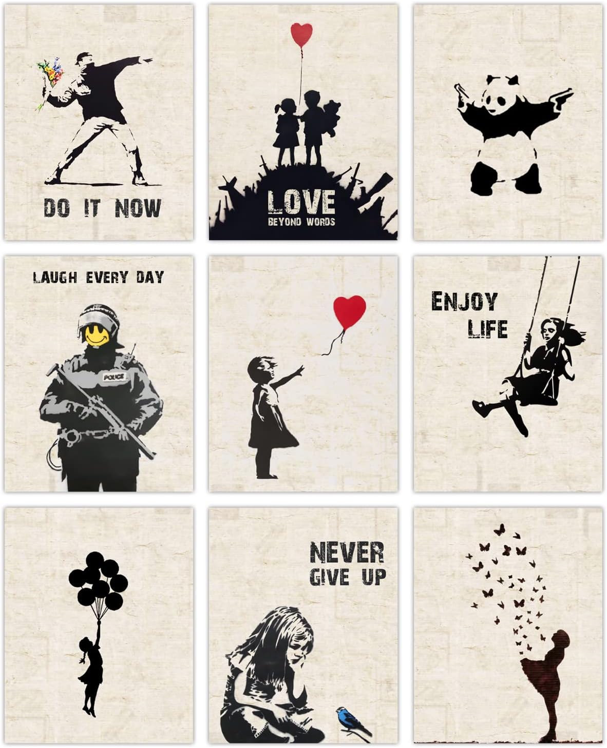 Banksy Tiger Spray Small 12"x8" Wall Graffiti Canvas Art Print Poster ...
