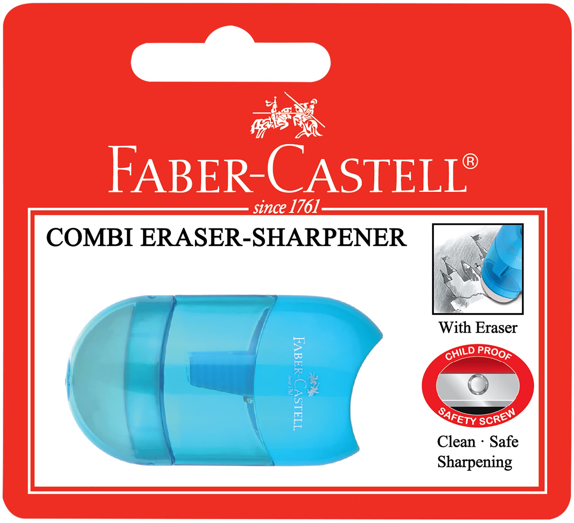Faber-Castell Combi 1 Hole Sharpener and Eraser, (81-183692) : Amazon ...