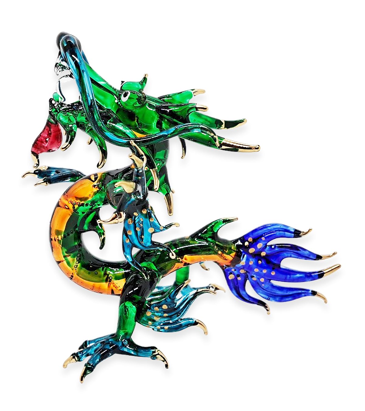 Amazon.com: Mr_air_thai_Glass_Blown Tiny 4" Green Blue Strutting ...