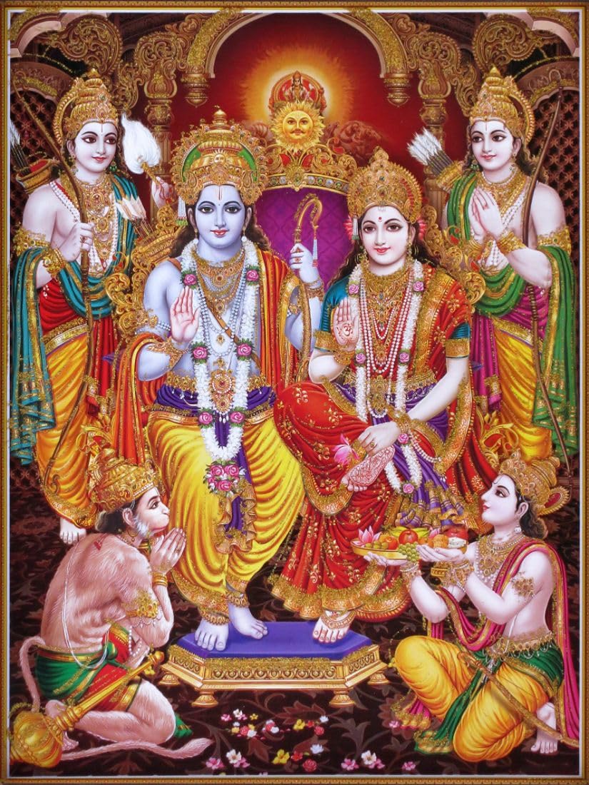 Tallenge - Ram Darbar - Indian Art Ramayan Painting - Small Poster ...