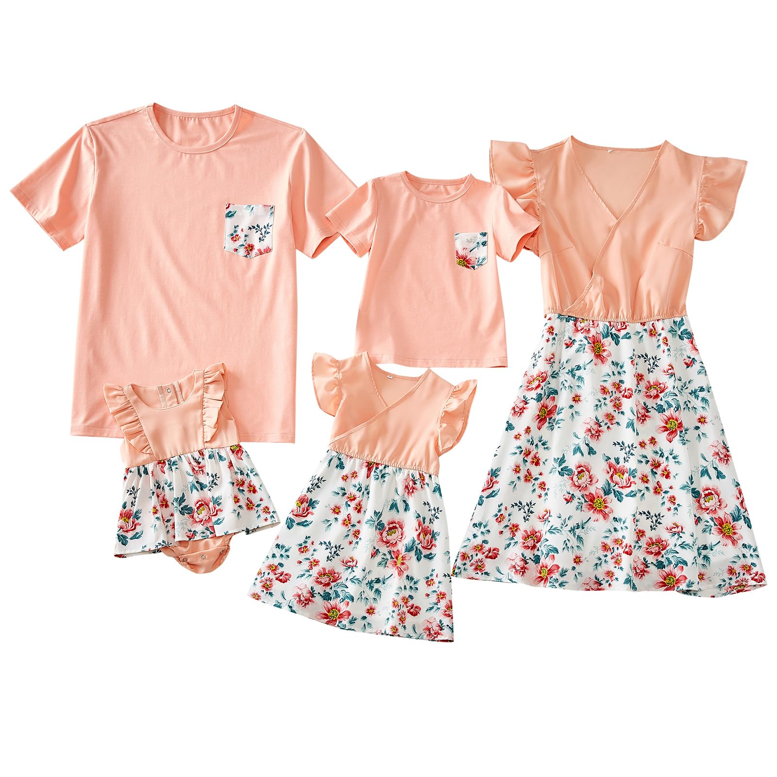 Mommy and Me Flared Dresses,Family Matching Outfits Shirts Rainbow ...