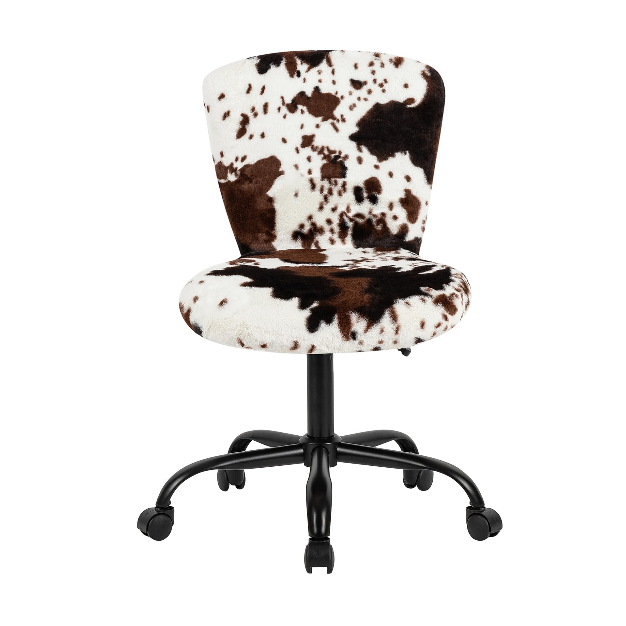 Amazon.com: LEEJAY Brown Milk Cow Print Desk Chair for Adults, Armless ...