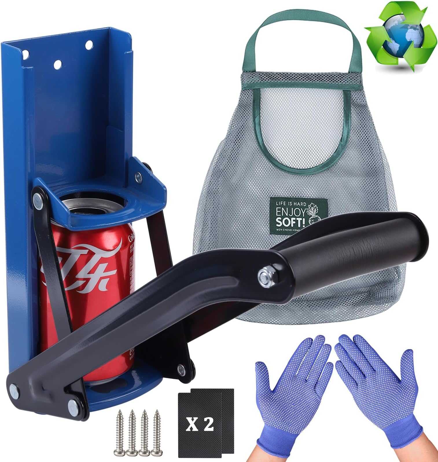 Amazon.com: Heavy Duty Metal Can Crushers For Recycling, Wall Mounted 8 ...
