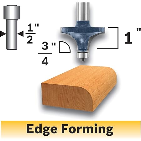 BOSCH 85434MC 3/4 In. x 1 In. Carbide-Tipped Roundover Router Bit ...