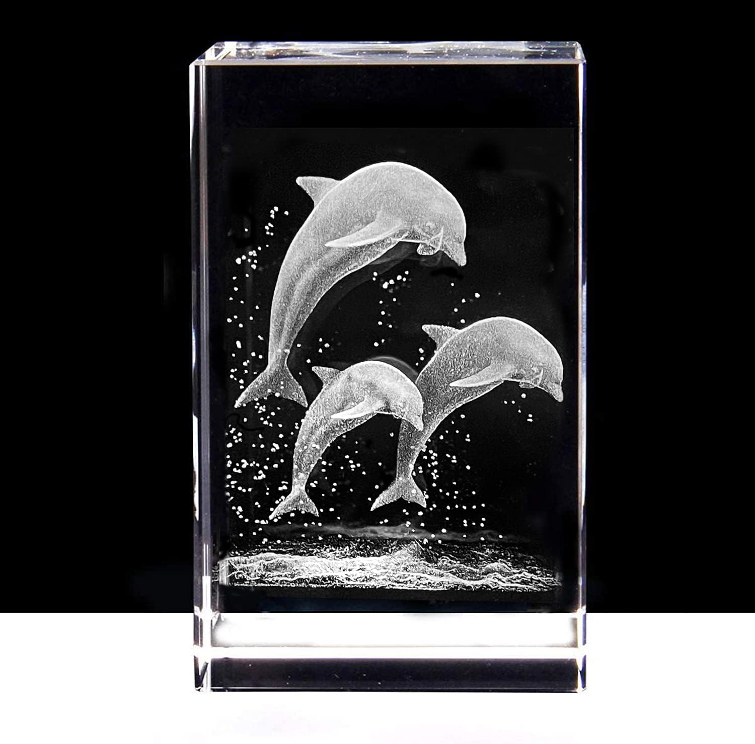 Amazon.com: SHTWX 3D Dolphin Paperweight(Laser Etched) in Crystal Glass ...