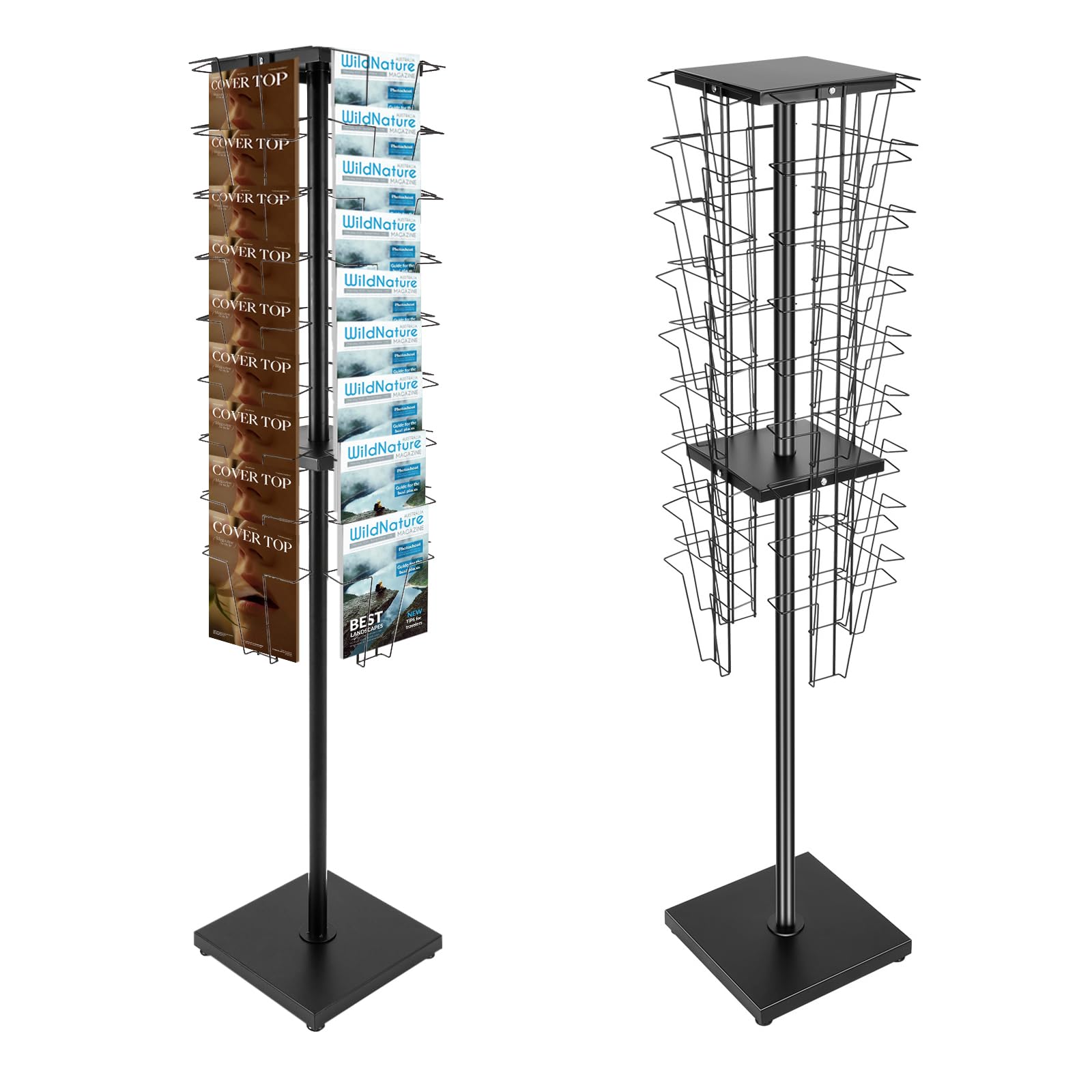 Amazon.com: TBVECHI Rotating Magazine Rack, 63in Metal Brochure Display ...