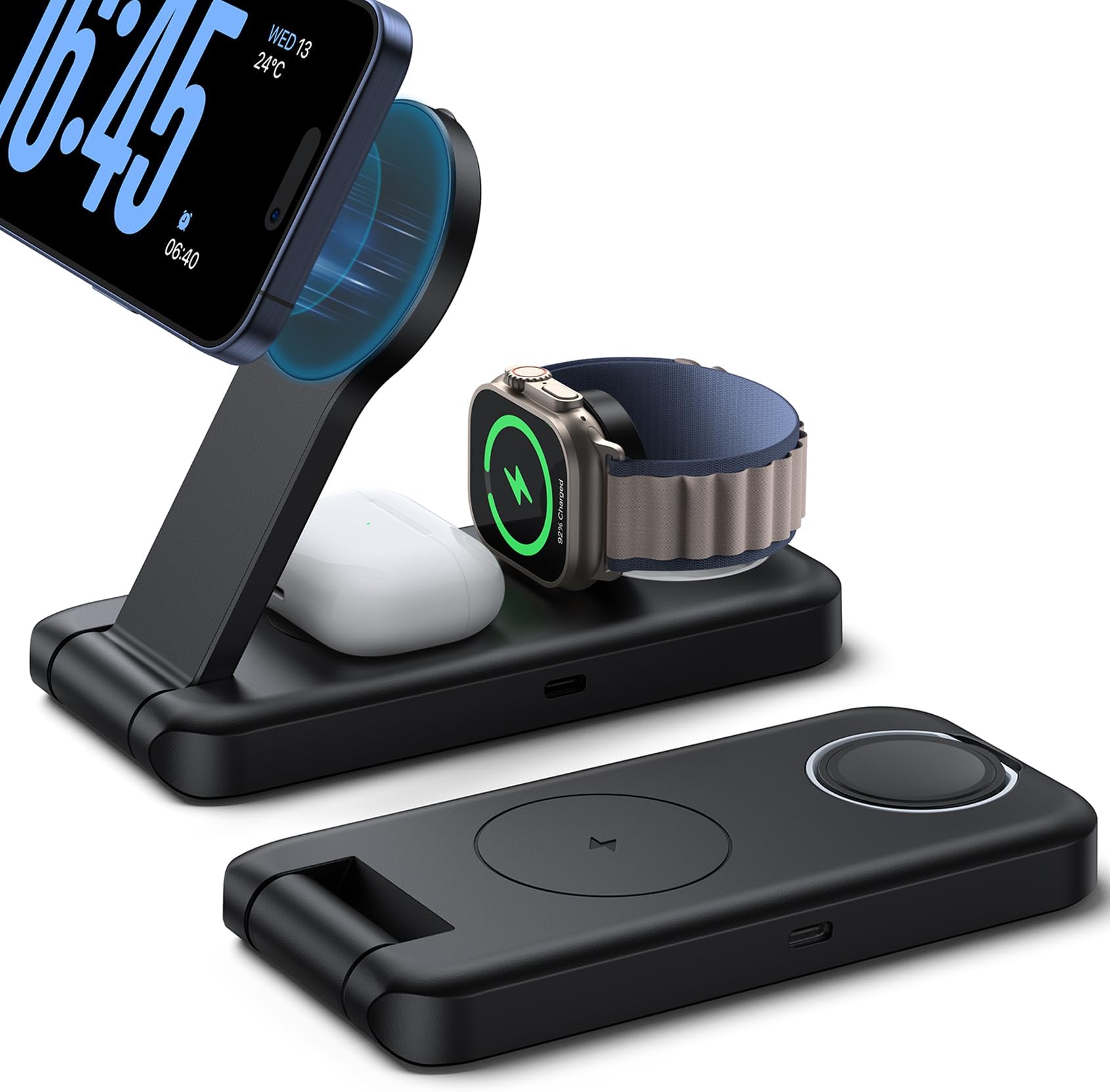 Amazon.com: ESR 3 in 1 Charger for Magsafe, Travel Charger Stand for ...