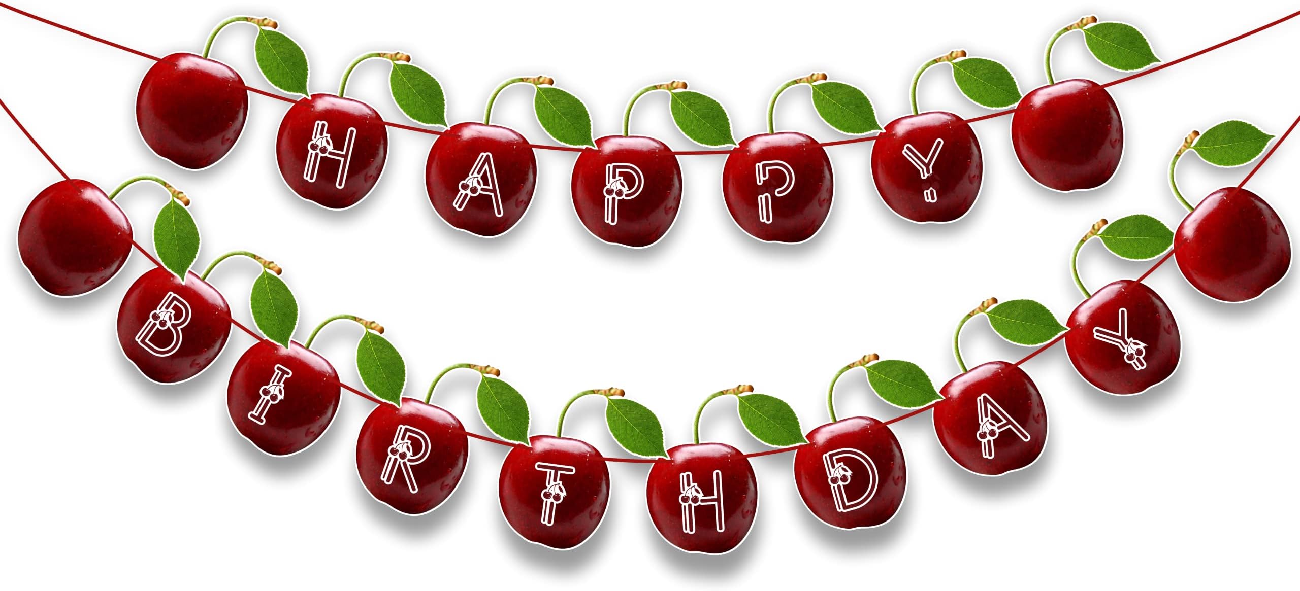 Amazon.com: Jexine 3 Pieces Cherry Garland Decoration Cherries Birthday ...