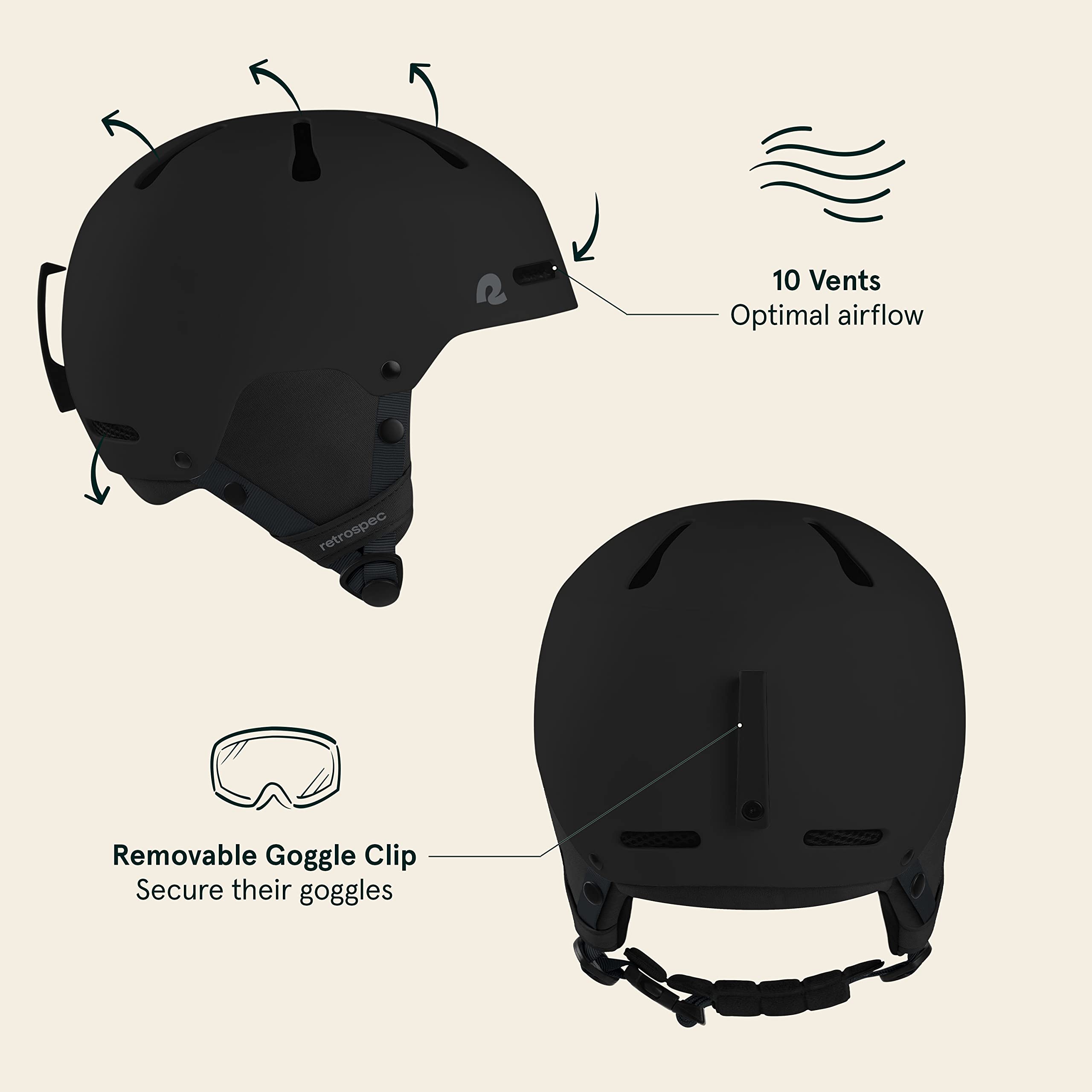 Retrospec Comstock Youth Ski & Snowboard Helmet for Kids - Durable ABS ...