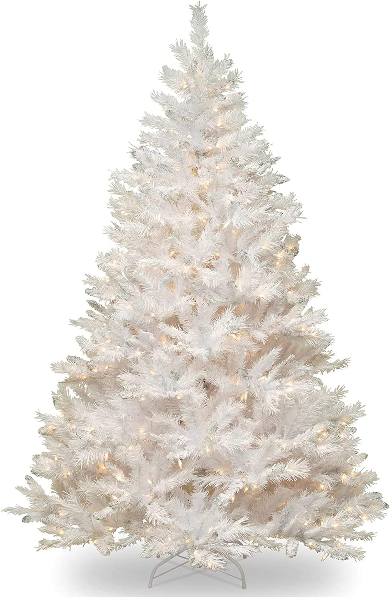 Amazon.com: 7 Feet Pre-lit Sparkling White Christmas Tree with LED ...