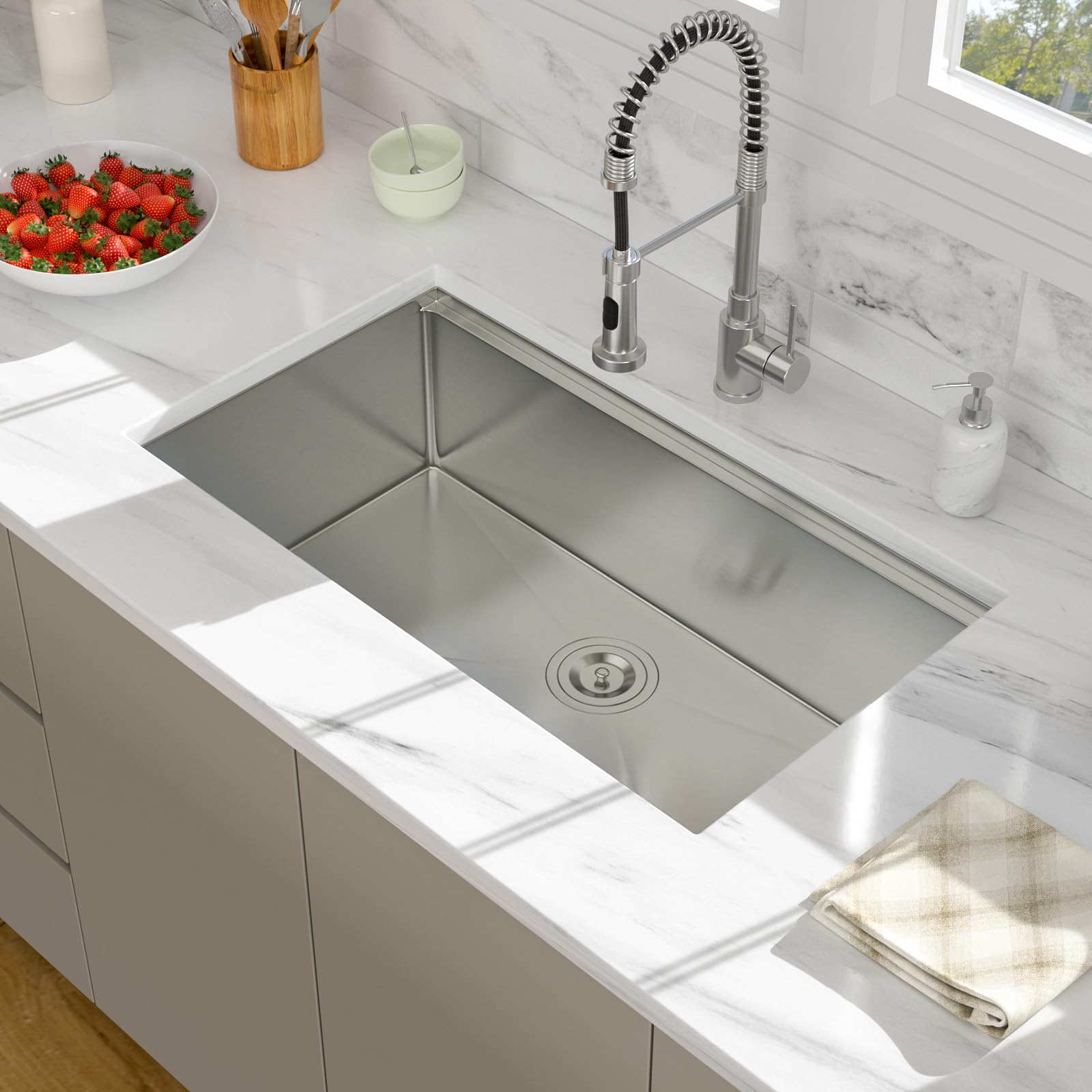 Snapklik.com : 33 Undermount Kitchen Sink - 33x19 Inch Under Counter ...