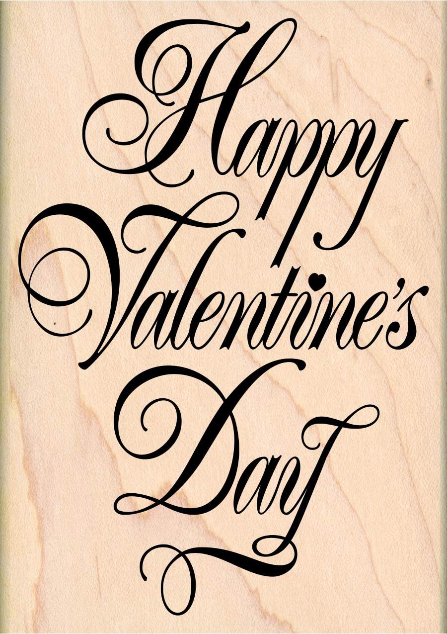 Amazon.com : Valentines Day Rubber Stamp - Happy Valentines Day Stamp ...