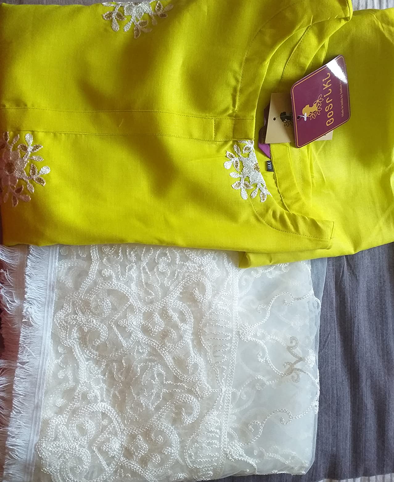 GoSriKi Women's Cotton Straight Kurta with Pant & Dupatta (KPTD-COT ...