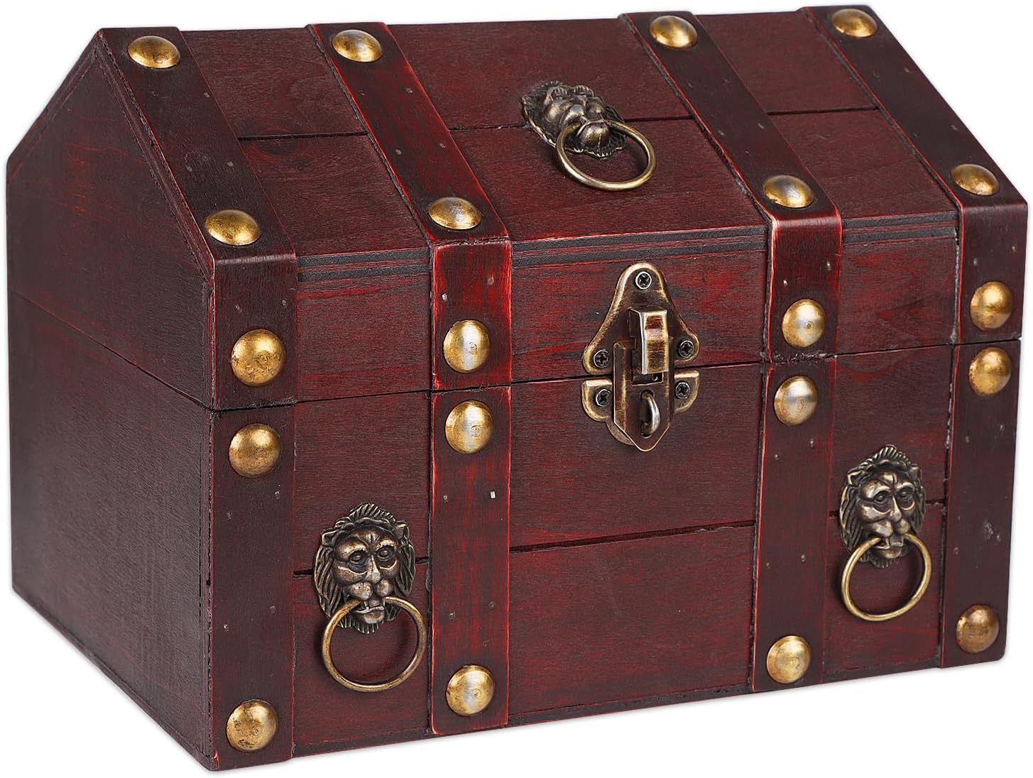 Amazon.com: SICOHOME Large Treasure Chest Wooden Pirate Treasure Box ...