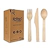H&S Set de Cuberteria Desechable - 150x Cubiertos de Madera Desechables ...