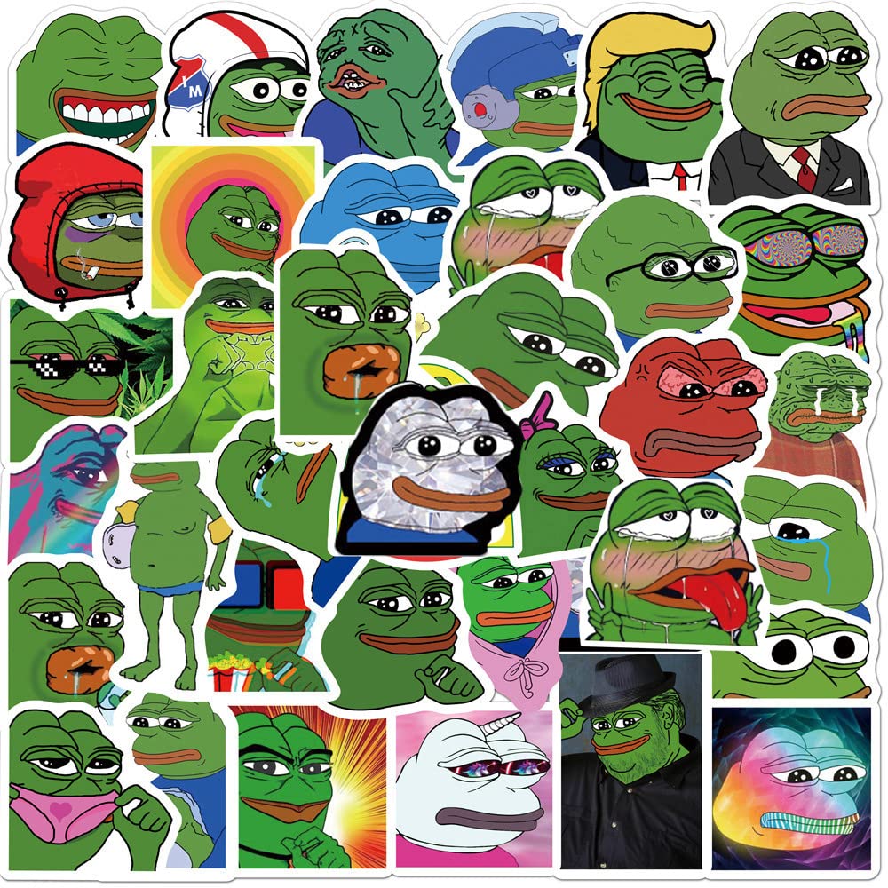 Amazon.com: 10/30/50PCS Interesting Frog Pepe Meme Graffiti Stickers ...