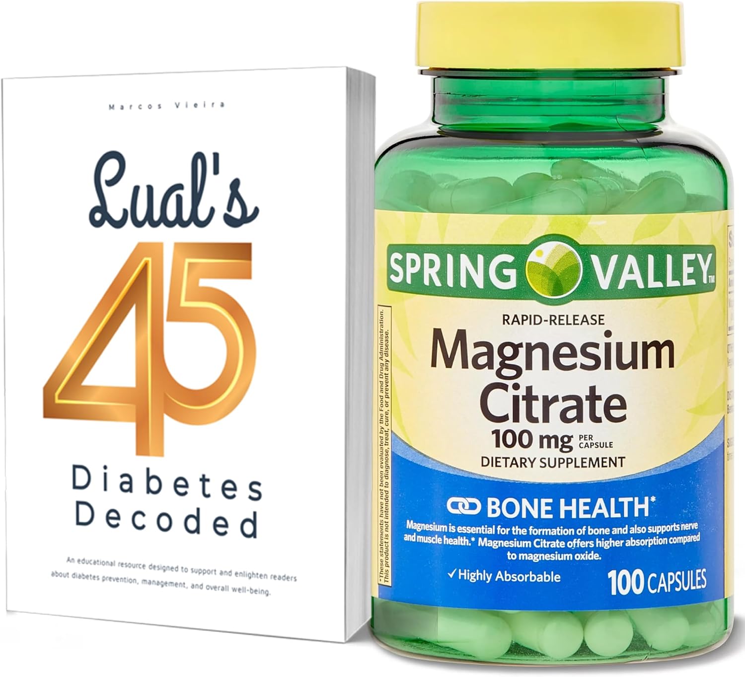 Amazon.com: Lual's 45 Diabetes Decoded Bundle with Spring Valley ...