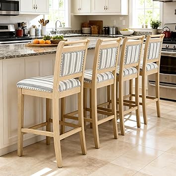 Amazon.com: chairus 26" Farmhouse Counter Height Bar Stools Set of 4 ...