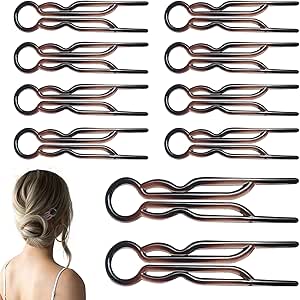 Lialysoff 10Pcs French Hairpin Hair Clip U Shaped Pin for Women Chignon ...
