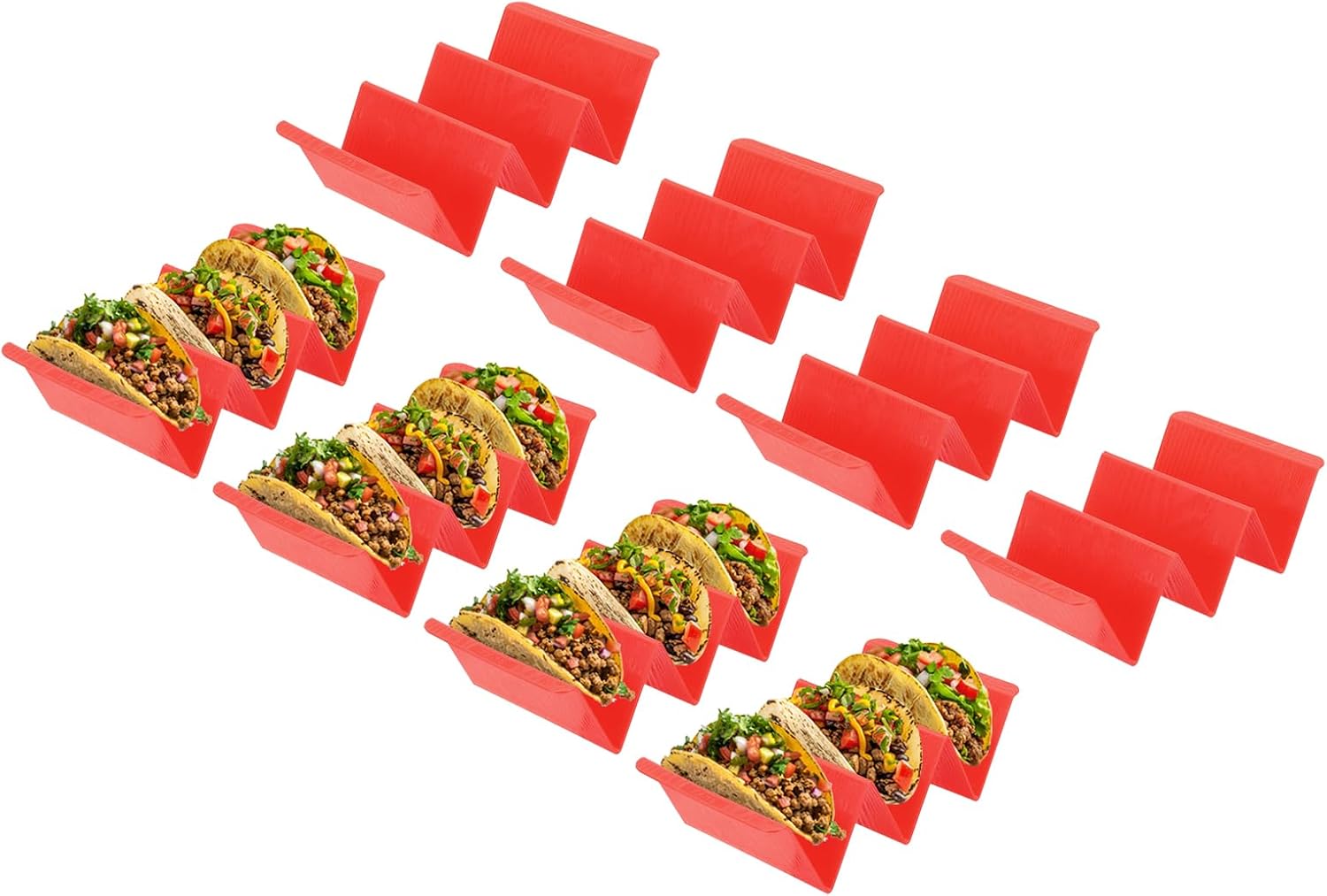 Amazon.com: uxcell 8 Pcs Taco Holder Stand, Plastic Taco Plates Hold Up ...