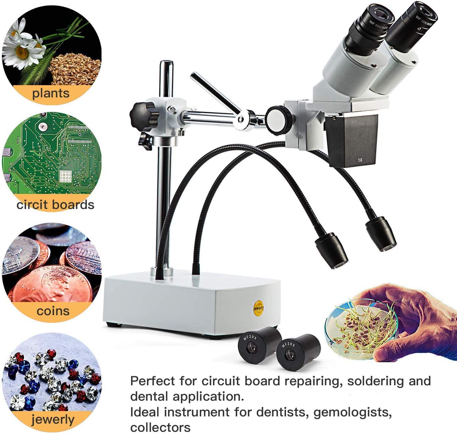 Swift S41-20 Stereo Microscope, Professional Binocular Microscope 10X ...