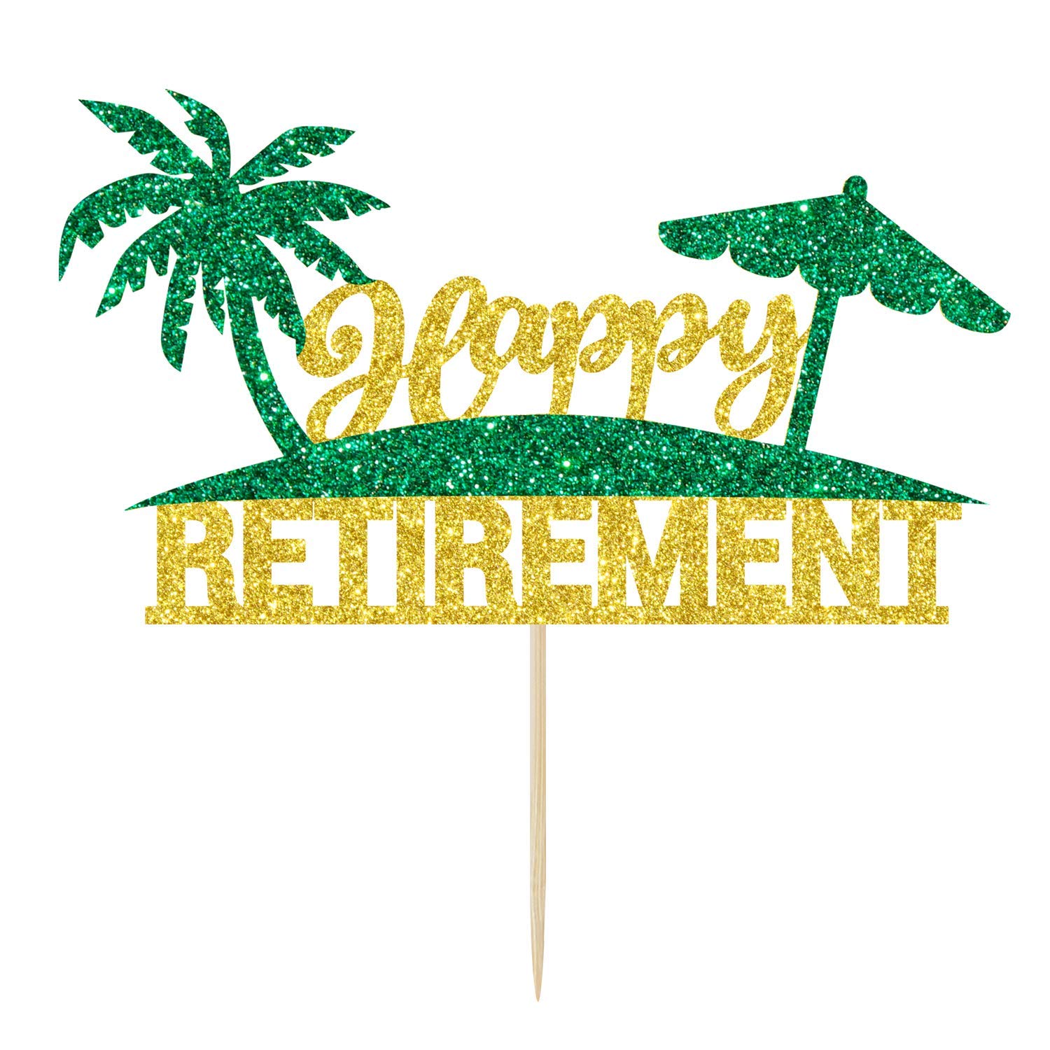 Gold Glitter Happy Retirement Cake Topper Official Retired Cake Decor ...