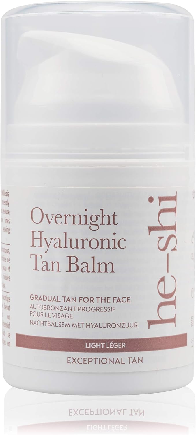 He-Shi Gradual Face Tan - Overnight Hyaluronic Tan Balm - Anti-Ageing ...