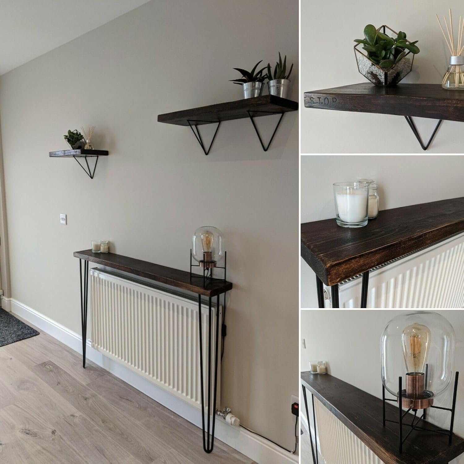 Urban Reclamation Buttermere Rustic Console Table with Hairpin Legs ...