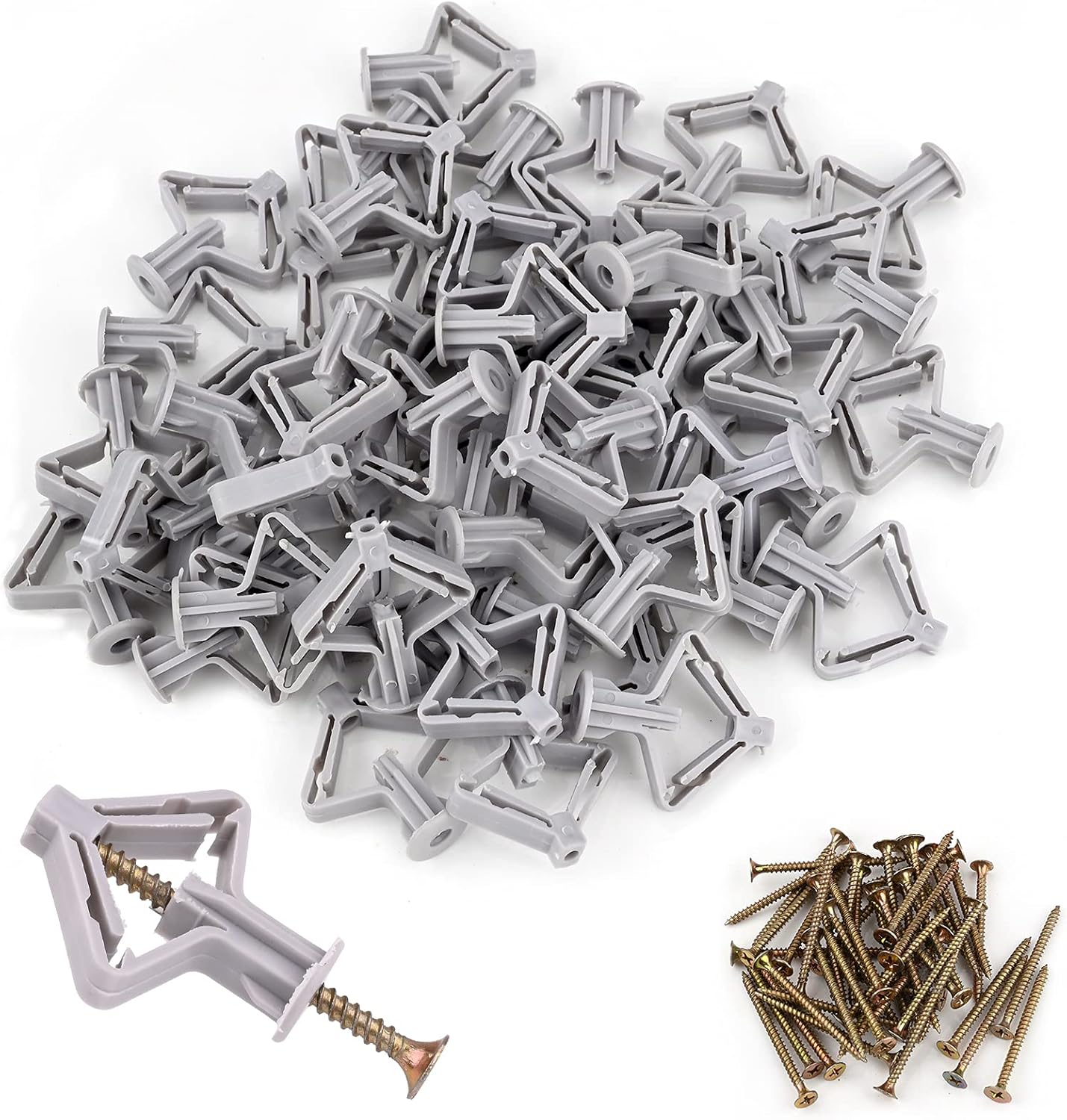 Plasterboard Wall Plugs and Screws 50 Sets Gypsum Board Expansion Screw ...