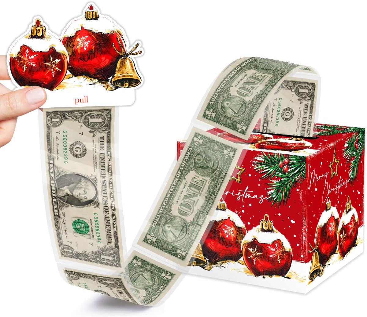 Amazon.com: Christmas Surprise Pull Out Money Gift, Merry Christmas ...