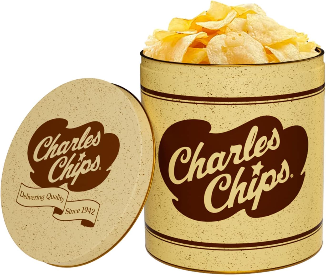 Amazon.com : Charles Chips Original Tin : Potato Chips And Crisps ...